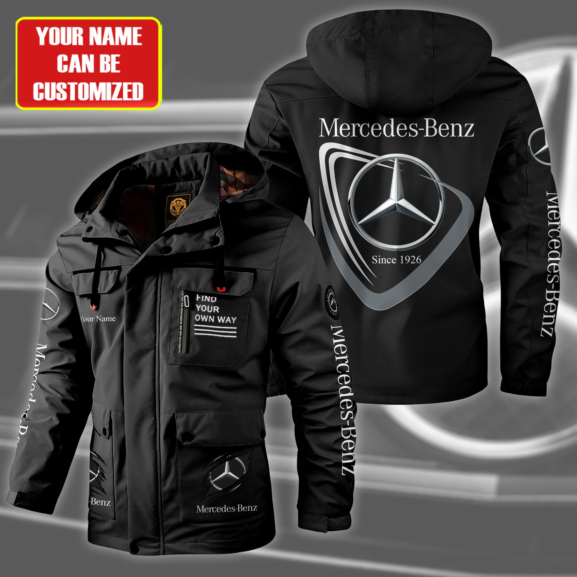 Personalized Merc EST 1926 Windbreaker Hooded Jacket – Gearprints