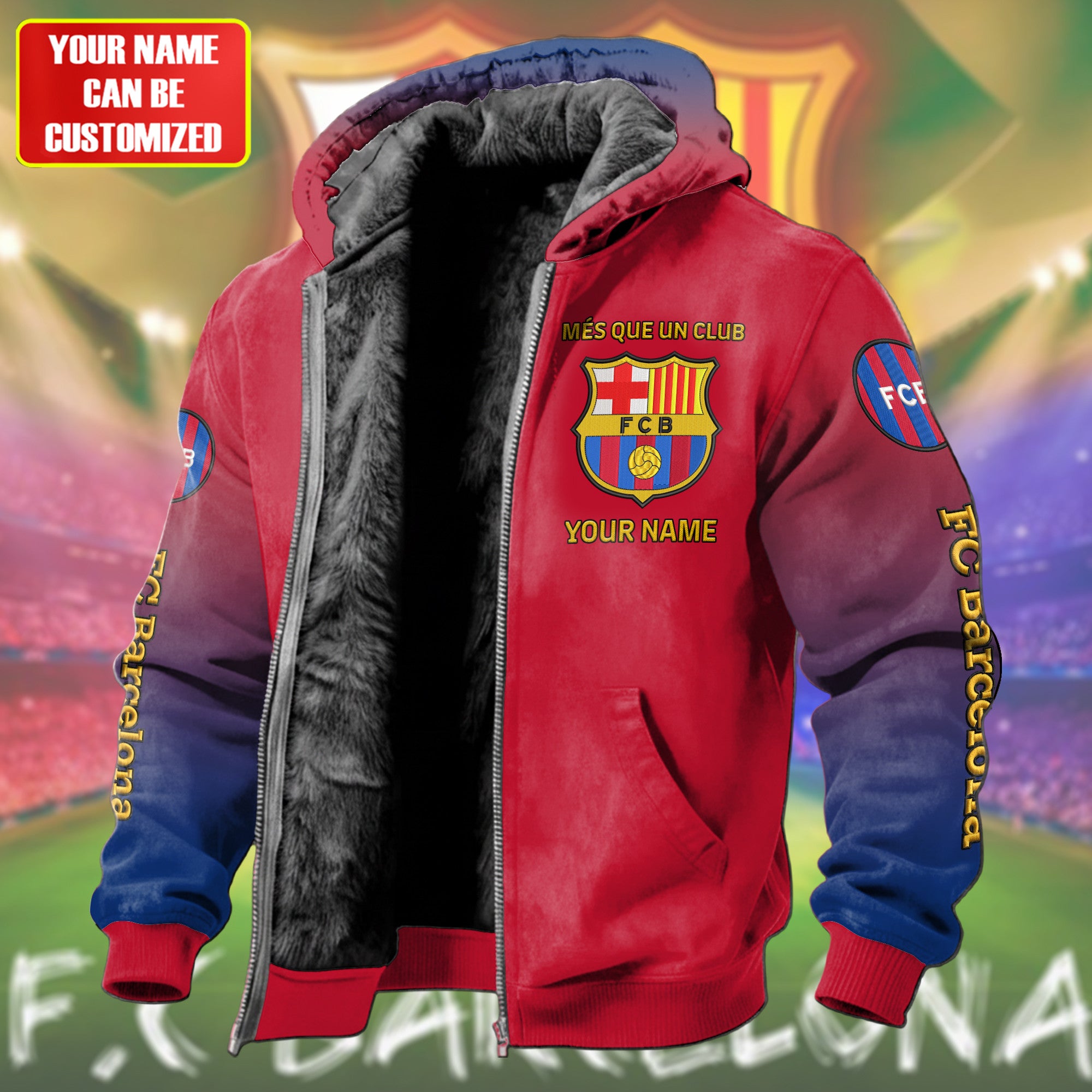 Personalized Barca Fleece inside Jacket V2 – Gearprints