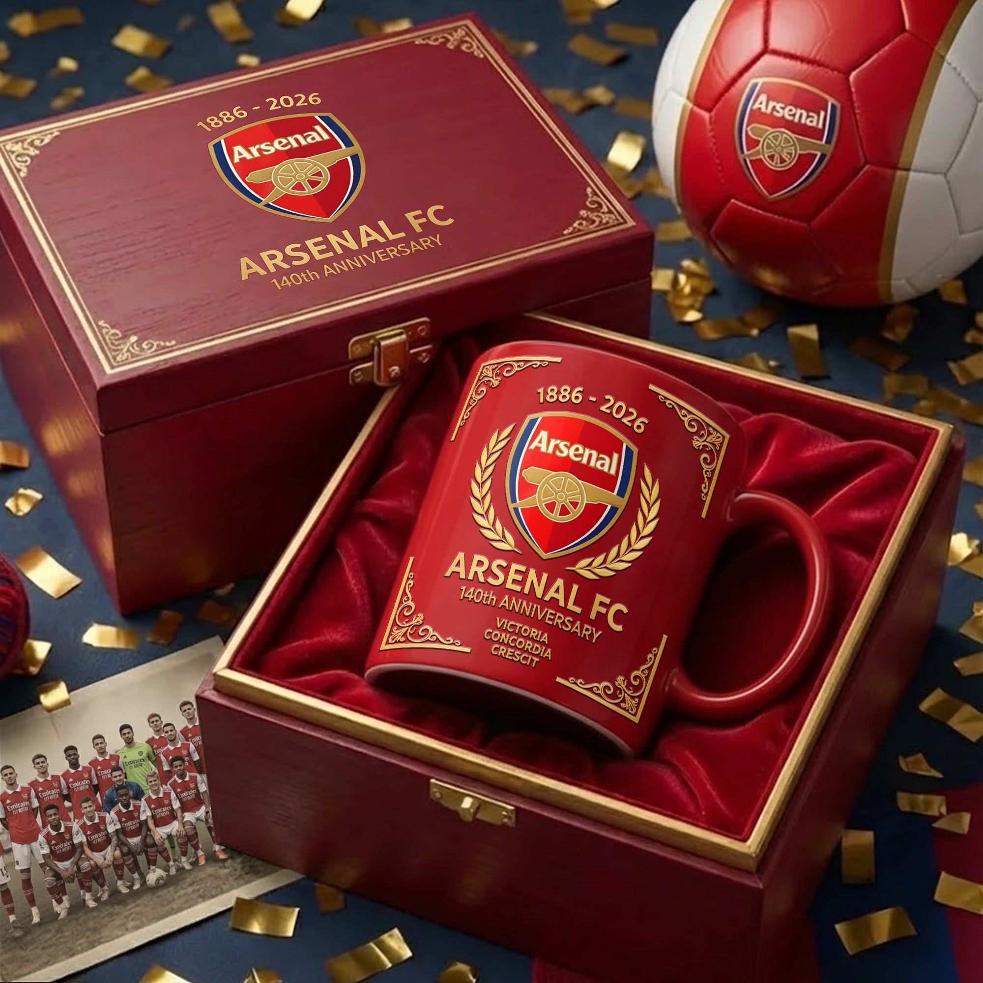 Arsenal 140 Anniversary Accent Mug , Cream Mug Gifts , Holiday Gifts ...